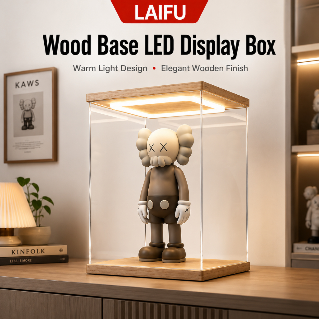 Acrylic Display Box With Light Figurine Model Cover Up To Glue Free ...