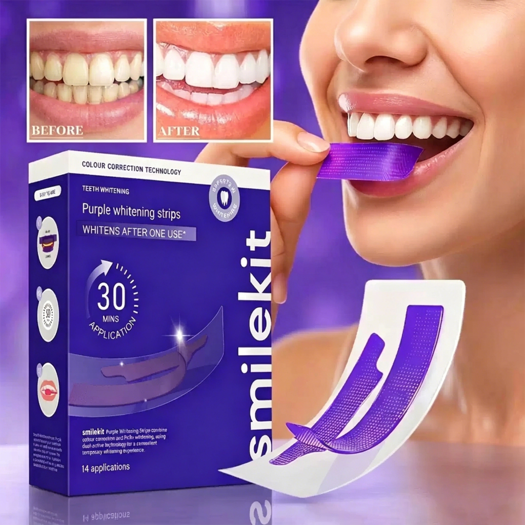 【SG Ready Stock】SmileKit V34 Purple Teeth Whitening Strips 14 ...