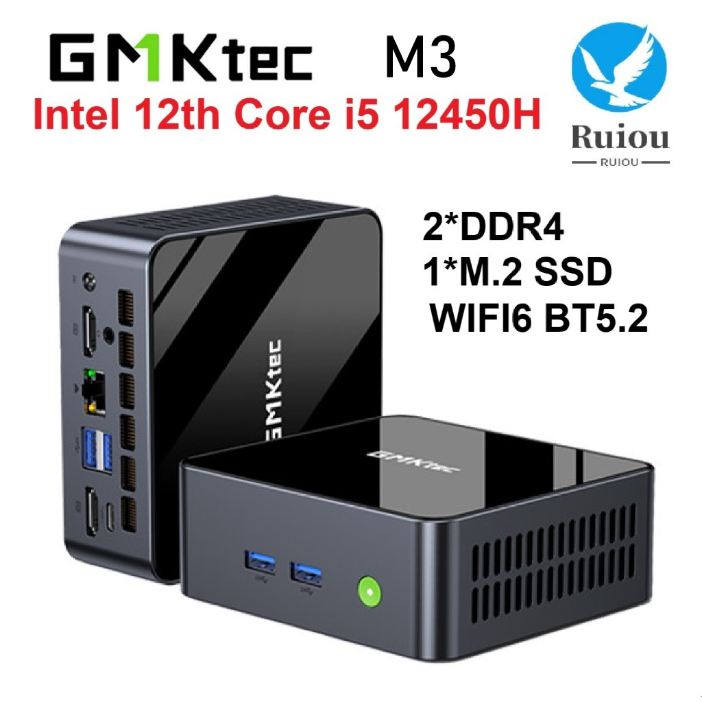 GMKtec M3 MINI PC Intel 12th Core i5 12450H MINI PC 2*DDR4 1*M.2 SSD ...