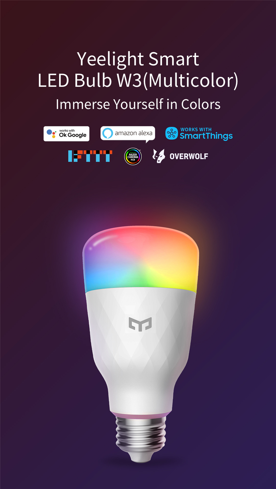 Yeelight Smart LED Bulb W3 Color YLDP005 light lighting smart home ...