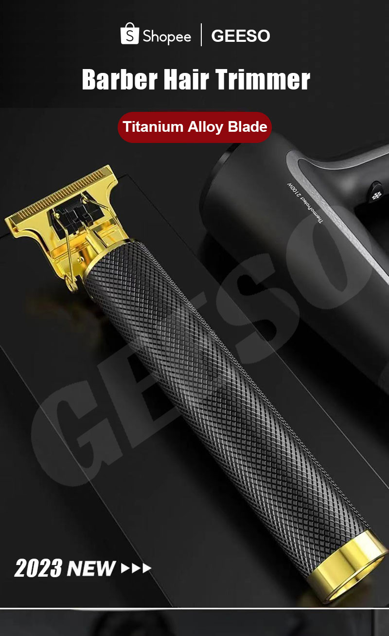 GEESO Barber Hair Trimmer Hair Cutter Cordless Rechargeable Haircut ...