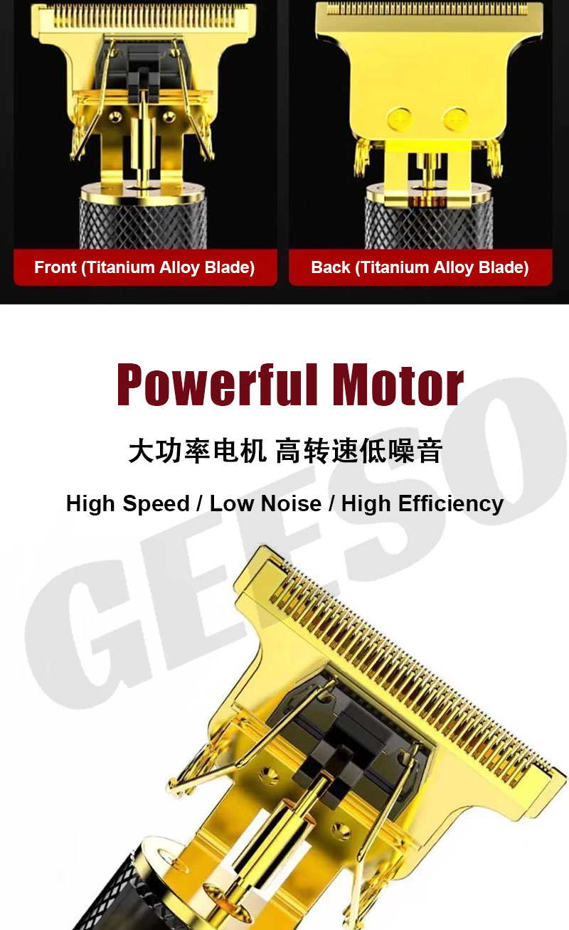 GEESO Barber Hair Trimmer Hair Cutter Cordless Rechargeable Haircut ...