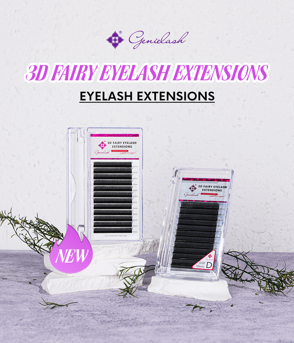 Genielash 3D 0.07 C/D/D+ Curl W Shape Permanent Eyelash Extensions Premium Materials Natural ...