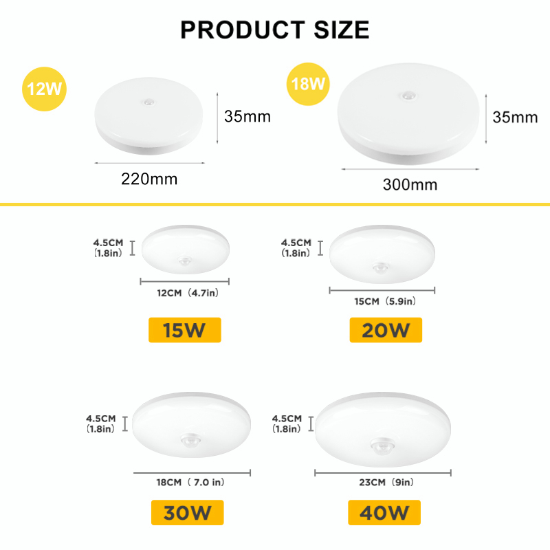 LED Motion Sensor Ceiling Light Sensor Lamp Auto Ceiling Light Mordern ...