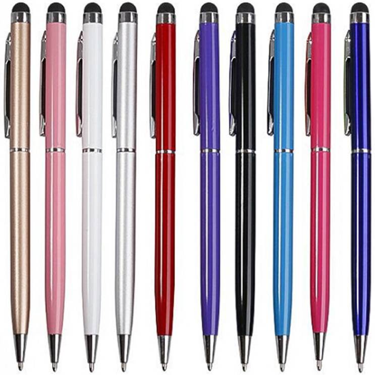 10pcs/set Universal 2 in 1 Metal Stylus Pens with Ballpoint Pens Touch ...
