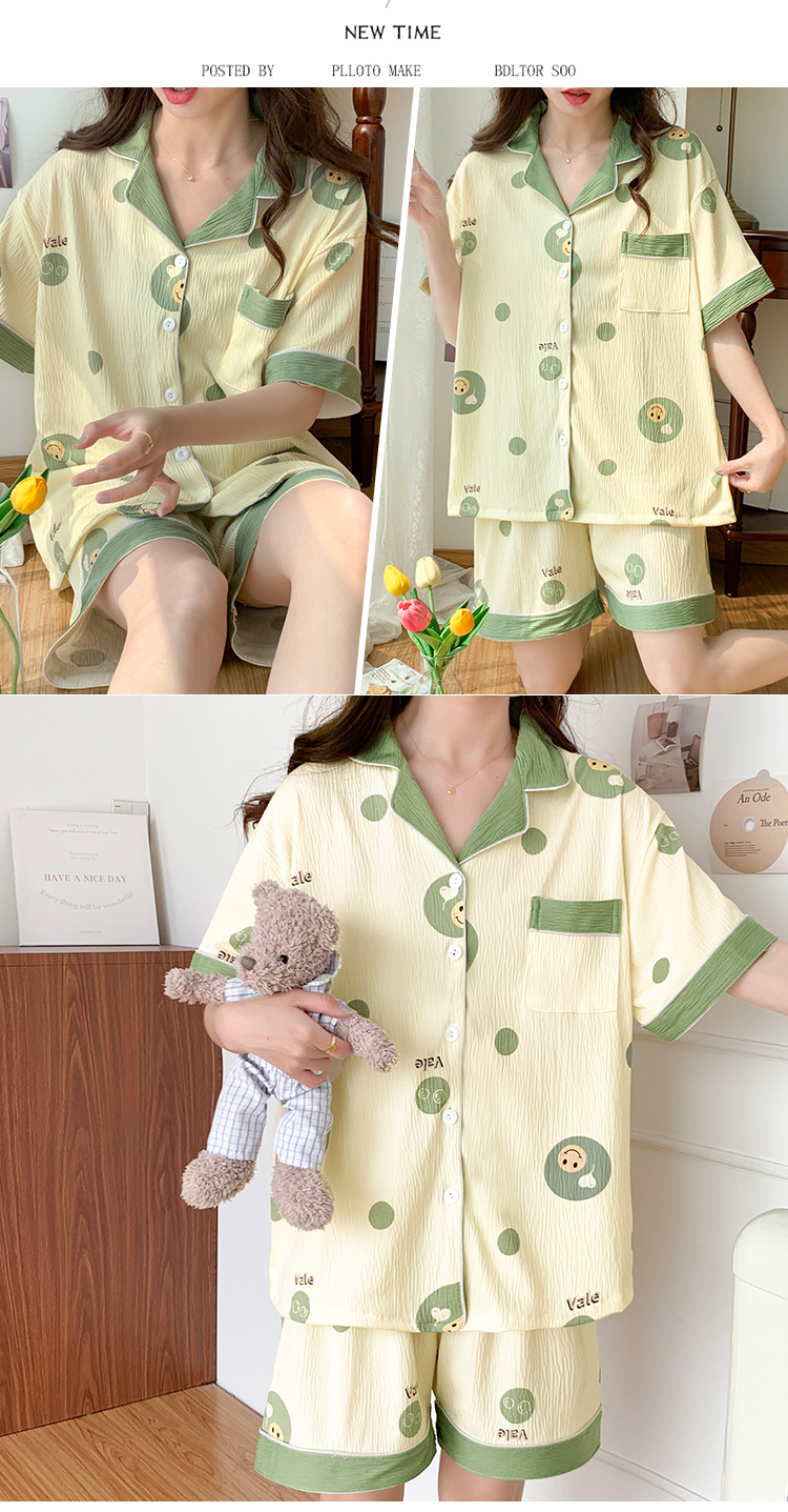M 5xl Pyjamas Women Plus Size Pajamas Cotton Summer Short Sleeves