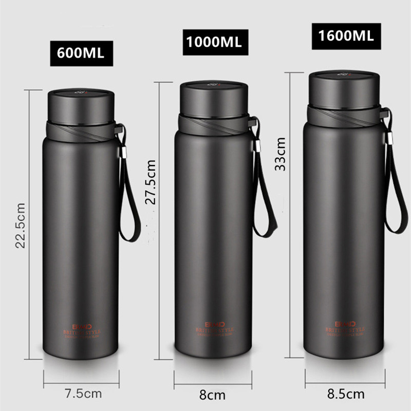 1000ml/1600ml Double Stainless Steel Thermal Flask With Filter Large ...