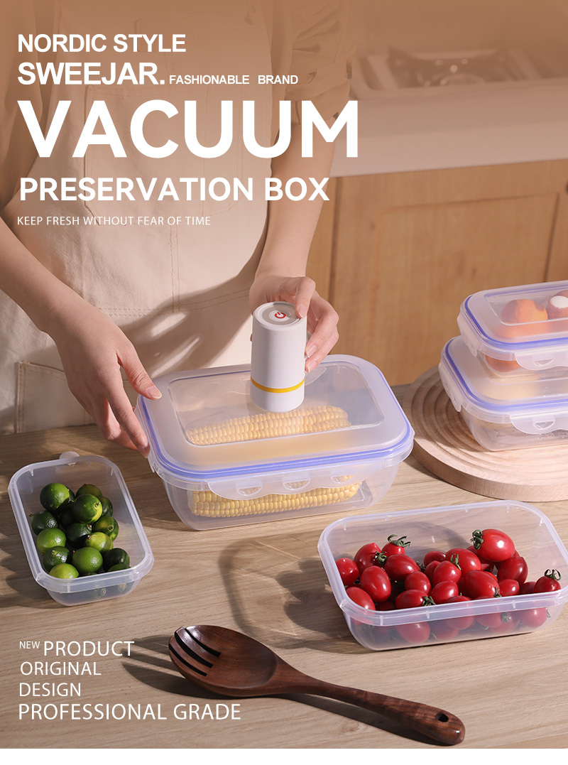 SWEEJAR PP Lunch Box Sealed Vacuum Storage and Preservation Box Refrigerator Microwave Food ...