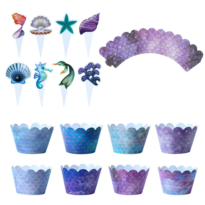 32pcs Mermaid Cake Topper mermaid theme party decorations Cupcake ...
