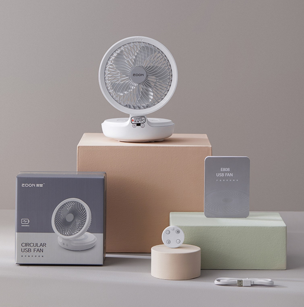 【SG STOCK】Edon Air Circulation Fan(7 inch) Auto Rotation Table Fan Wall ...