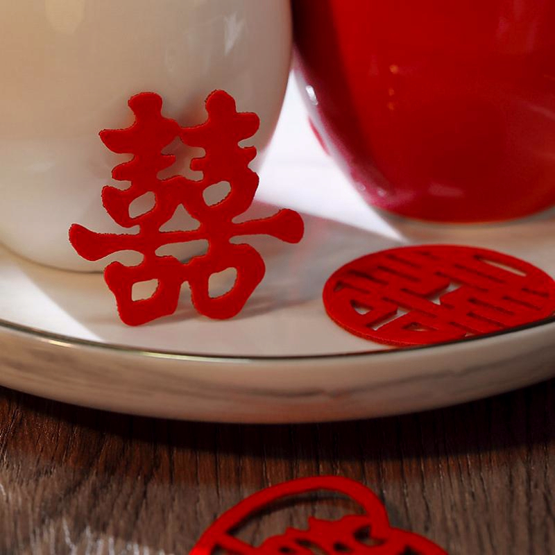 20/30/60pcs Wedding Chinese Character Xi Hand Thrown Characters 手抛喜字 ...