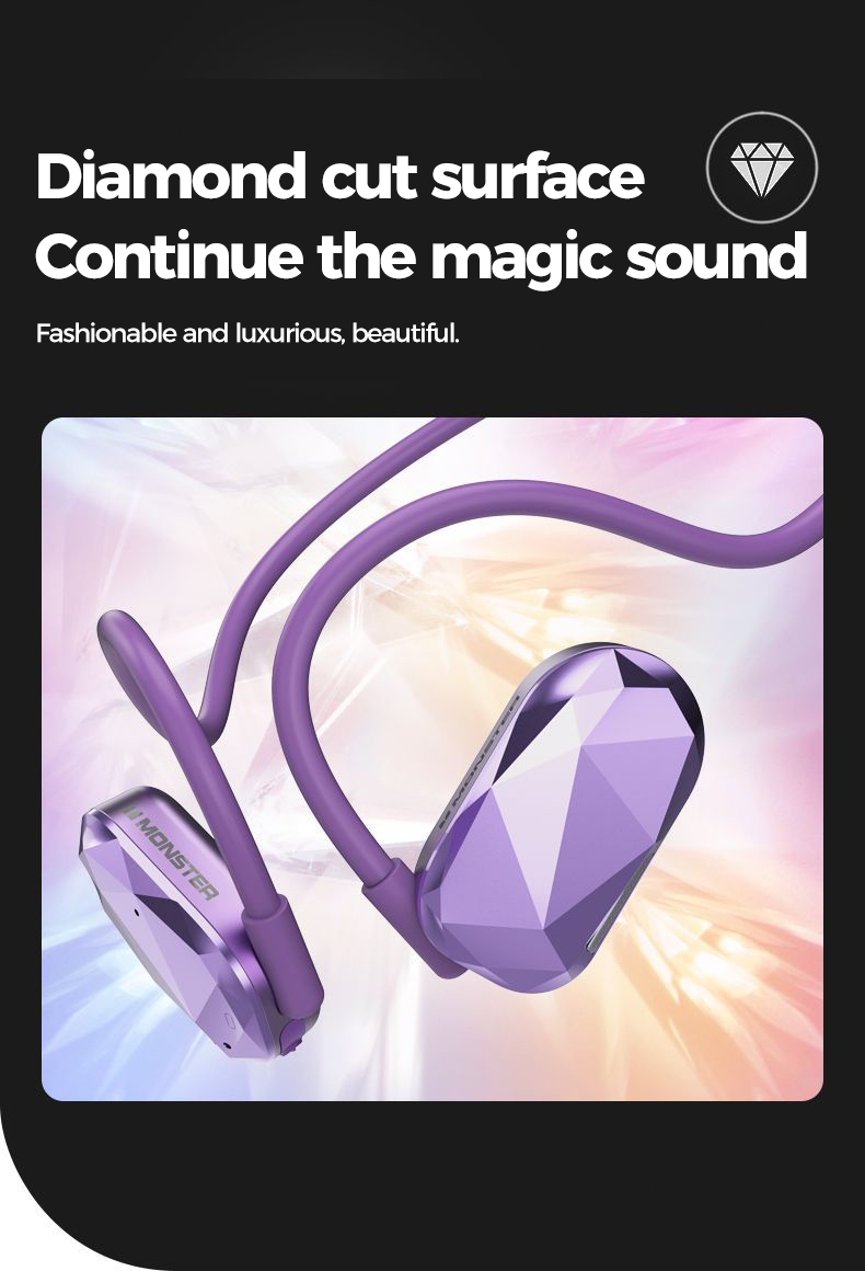 Monster Bone Conduction Bluetooth Wireless Sports Headphones Aria Free ...