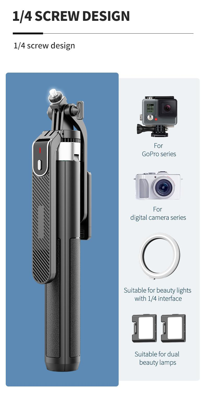 P185 gimbal 1800mm Wireless Selfie Stick Tripod Stand Foldable Monopod ...