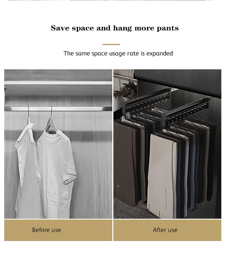 clothes rack pull out rack retractable hanger rack wardrobe organizer ...
