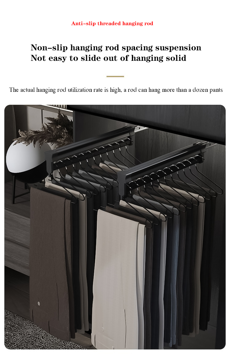 clothes rack pull out rack retractable hanger rack wardrobe organizer ...