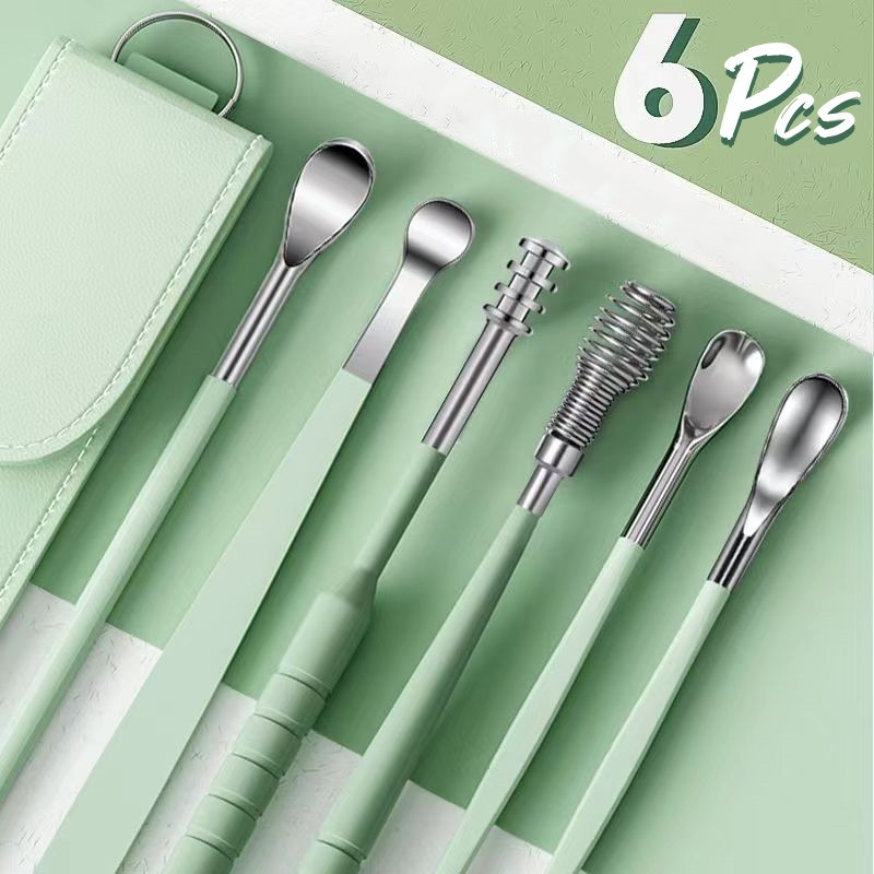 6Pcs/set Portable Multifunctional Ear Wax Remover Ear Cleaning Kit Ear ...