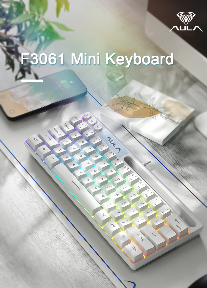 AULA F3061 61Keys Wired RGB Gaming Keyboard Membrane Keyboard USB ...