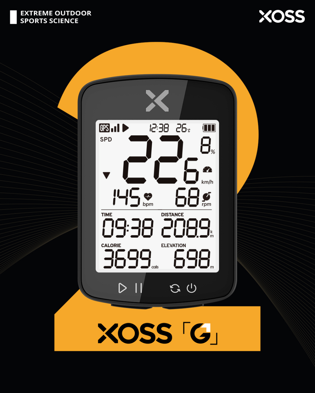 XOSS G2 G2 Plus GPS Cycling Computer Bicycle Wireless Speedometer ...