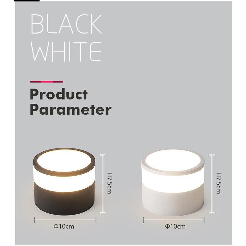 Tri Color Led Downlight Surface Mounted Cylinder Ceiling For Living ...