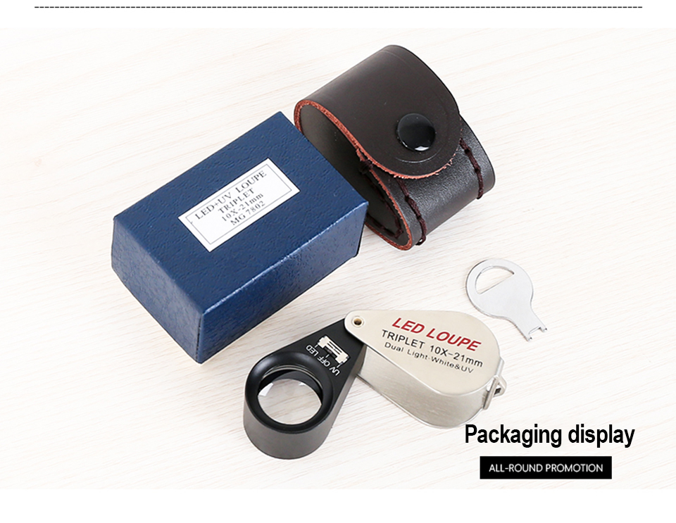 10X-40X Folding Loupe Magnifier Jewelry Magnifying Glass Triplet Lens ...