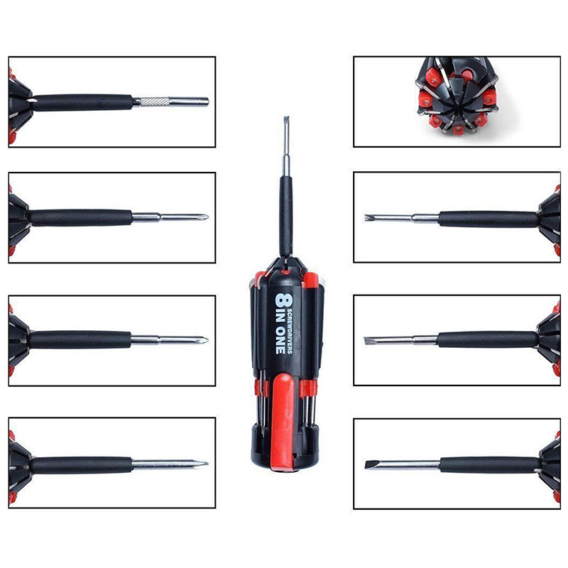KIPRUN 8 In 1 Screwdriver Set with LED Light Tool Set Folding ...