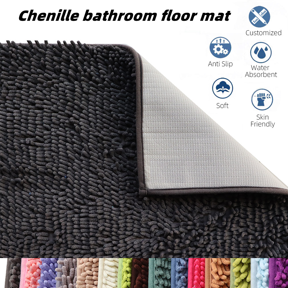 🔥3-Day Delivery🔥 Chenille Mat Bath Mat Anti-slip Bathroom Mat Absorbent ...