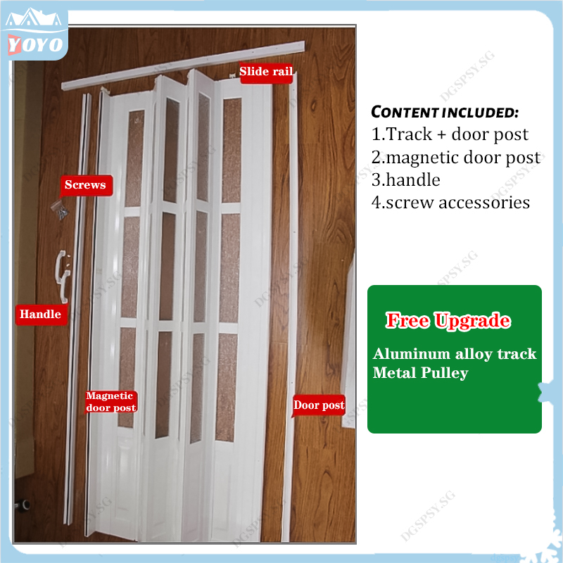 PVC Folding Door Sliding Door Bathroom Kitchen Indoor Partition Door ...