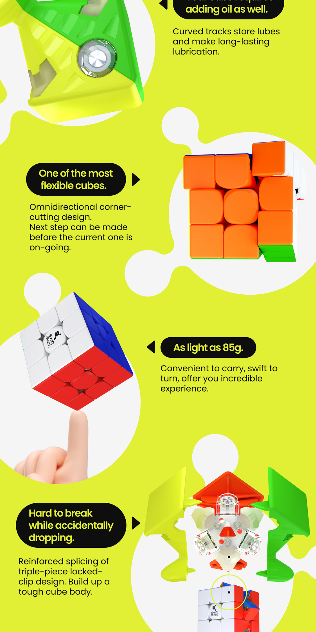 GAN x Swift Block 355S Magnetic 3x3 GAN Cube Educational Cube Puzzle ...