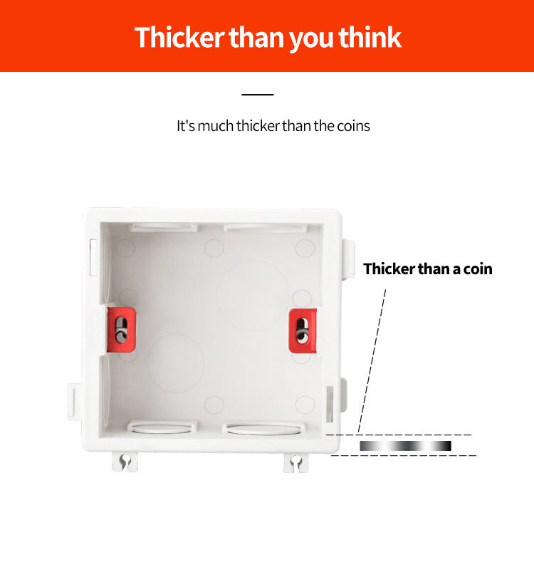 Vollia 86 * 86/118 * 72/146 * 86mm Socket Switch Mounting Box PVC Wall Mounted Mounting Bottom ...