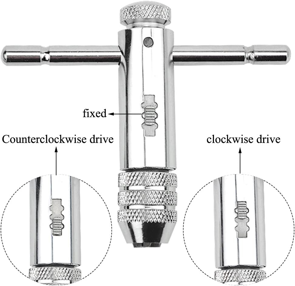 Adjustable Ratchet Tap Reamer Wrench, T-shaped Hand Tool for M3 M4 M5 ...