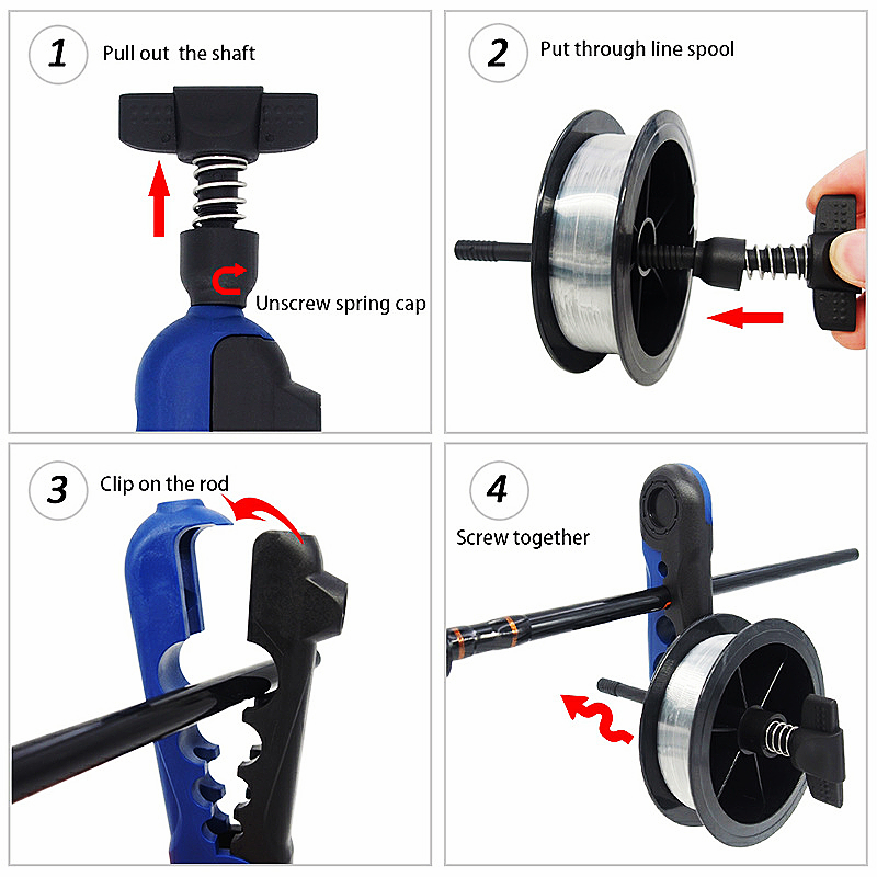 Fishing Line Spooler Adjustable for Various Sizes Rod Bobbin Reel Board ...