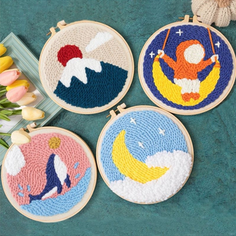 【SG Stock】[Children Gift] Cross Stitch Kit Poke Embroidery Punch Needle ...