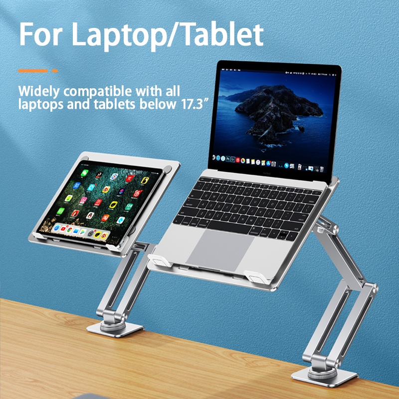 OATSBASF 360° Rotating Robotic Arm Metal Cantilever Upside Down Laptop ...