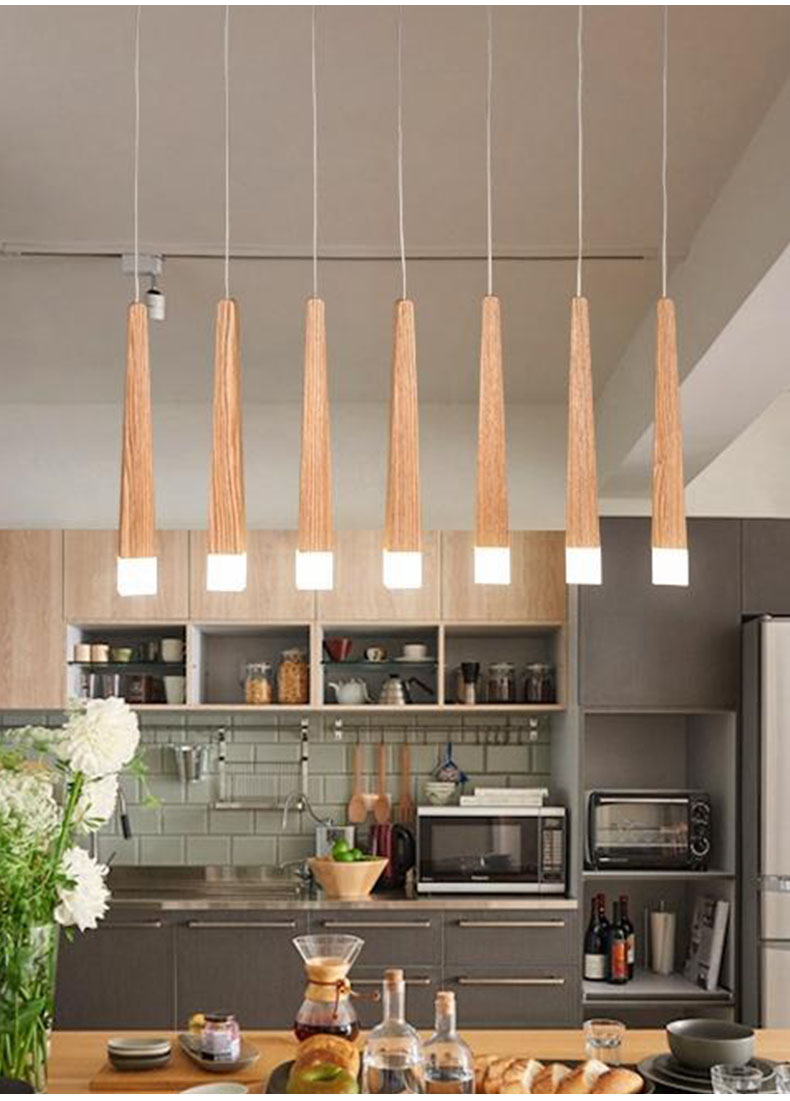 Japanese Drop Light For Bar Counter, Modern Solid Wood Pendant Light ...