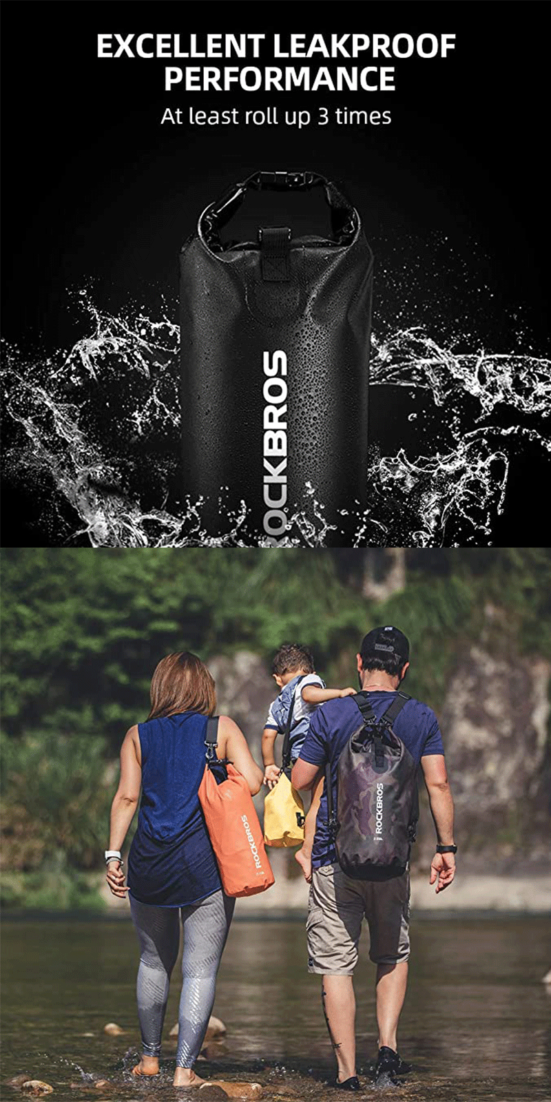【3-day Delivery】ROCKBROS Outdoor Ocean Pack Waterproof Dry Bucket Bag (2L/5L/10L/20L/30L/40L ...