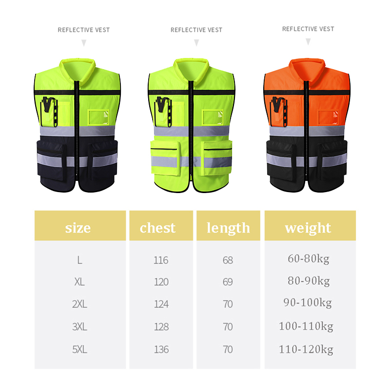 Safety Vest for Men with Multi Pockets Hi Vis Building Construction ...