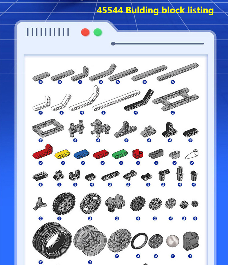 New DIY MOC 45560 45544 Technical Education Building Blocks Bricks For ...