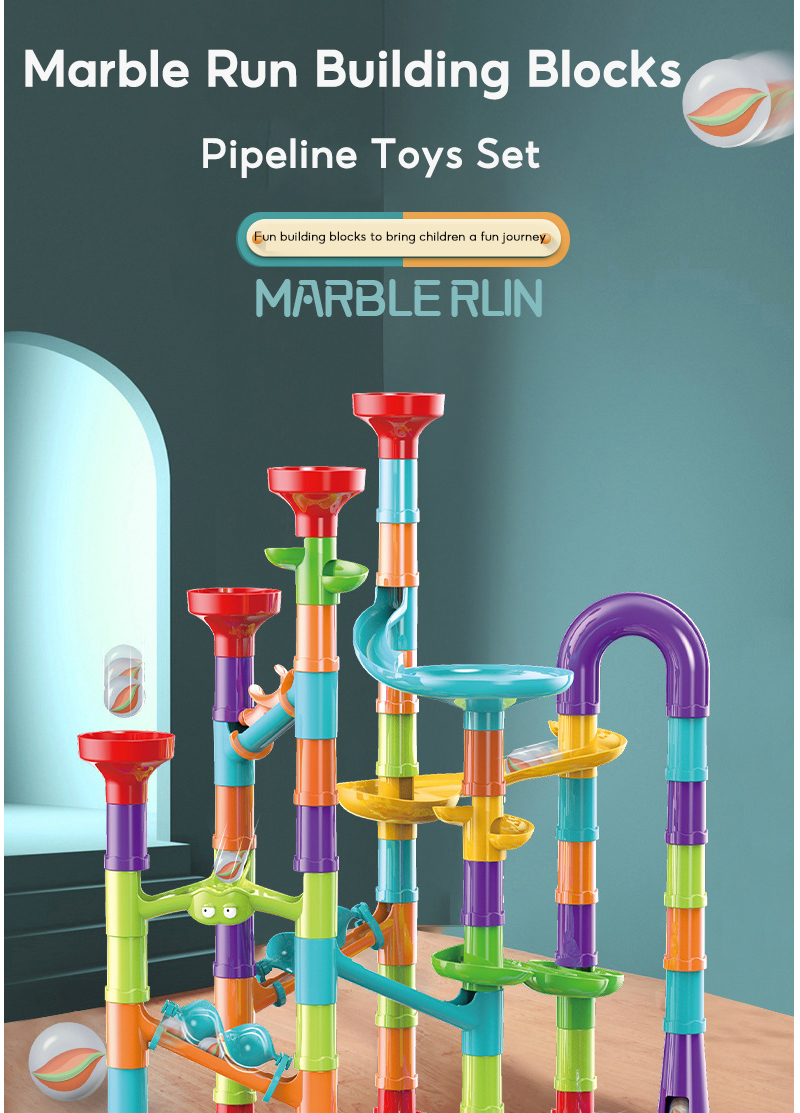 45/50/113/197pcs DIY Construction Marble Race Run Maze Track Building ...