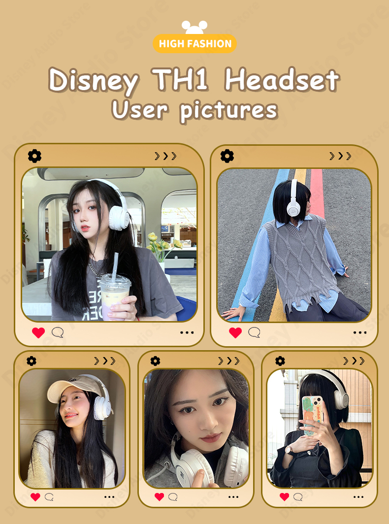 Disney TH1 Bluetooth Headphone Wireless Headphone Gaming Sports Noise ...