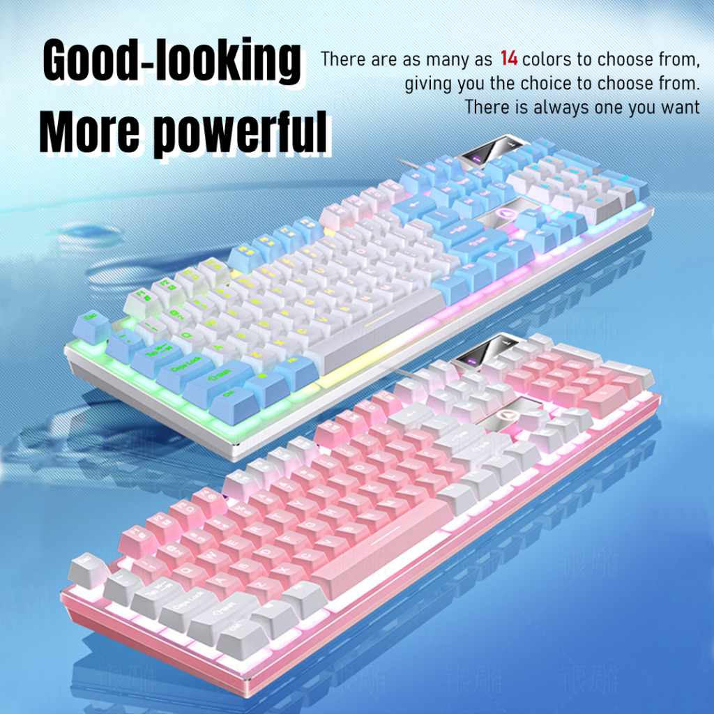 NIXXOS (14 Keyboard Colors Available) LED Backlit Gaming Keyboard Brown ...