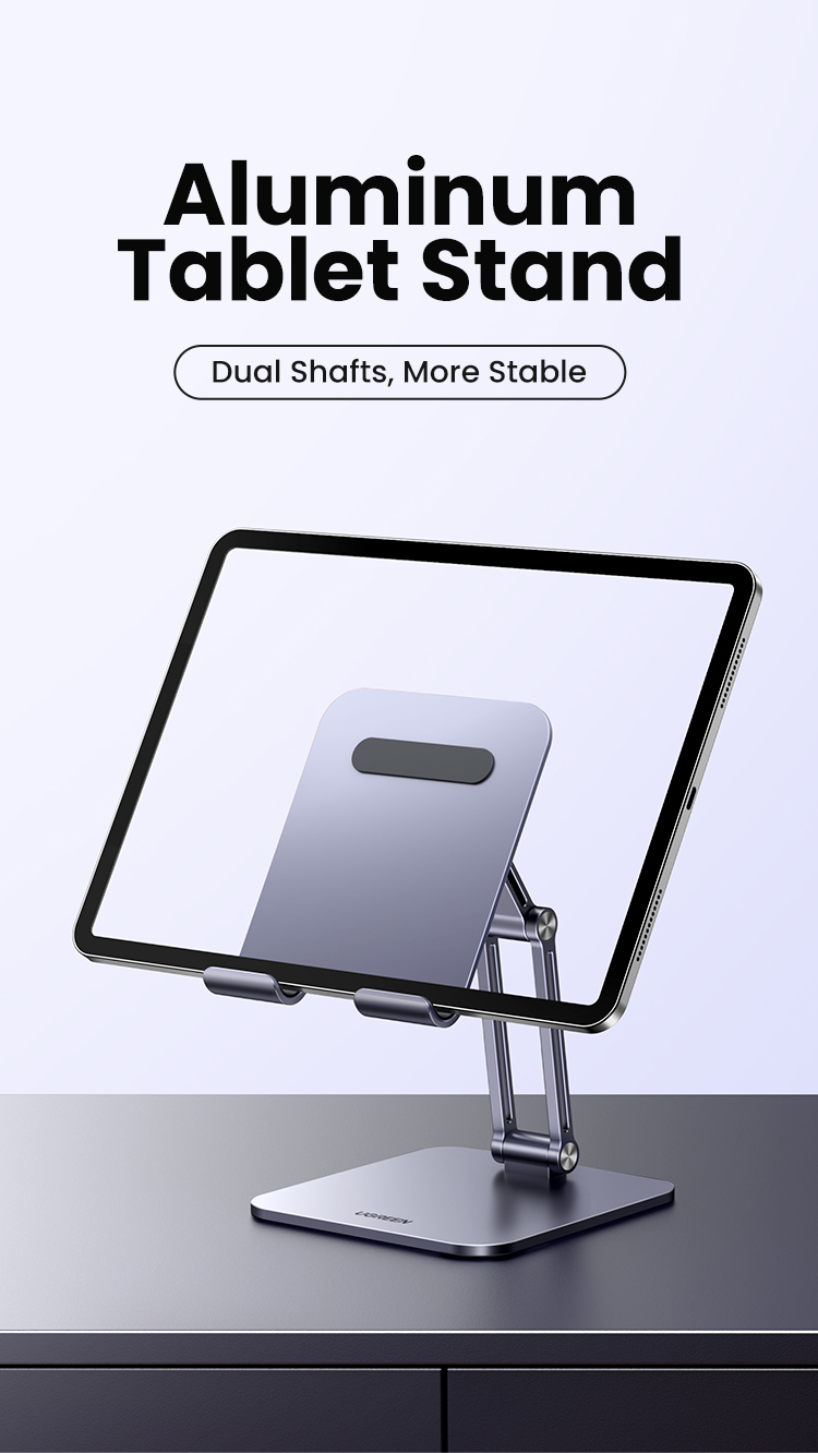 UGREEN Aluminum Foldable Tablet Stand With Multi Angle Adjustment For ...