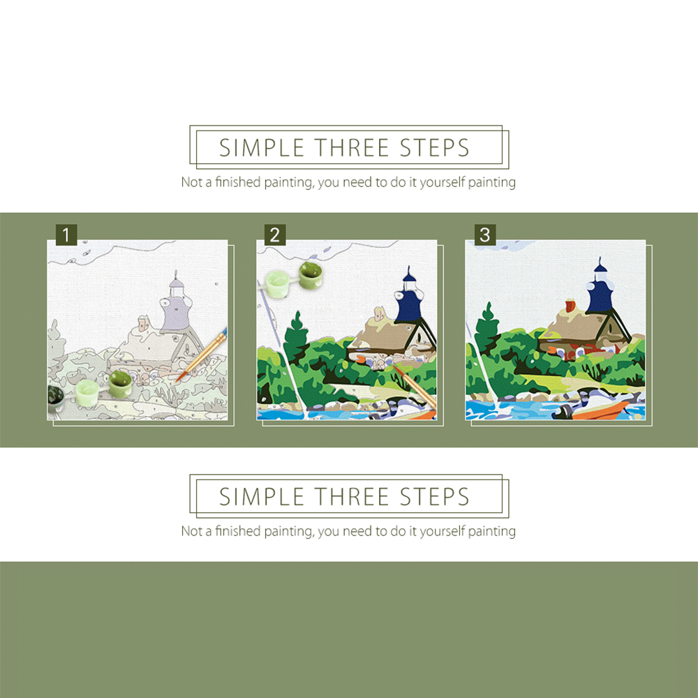 ORFON 20x20cm Framed Canvas Sanrio Paint DIY Oil Painting By Number Children Digital Paint ...