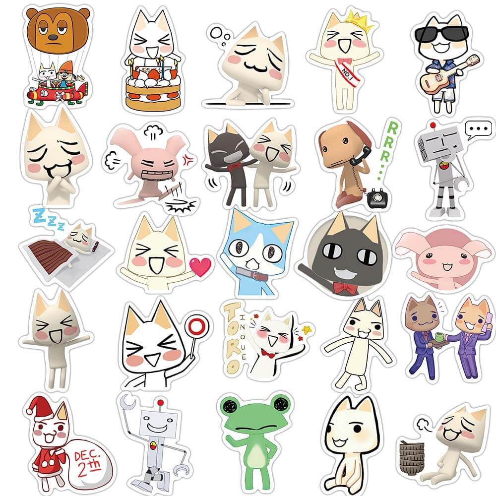 [Large Stickers]50PCS Toro Inoue Cat Kawaii Stickers for Bike ...