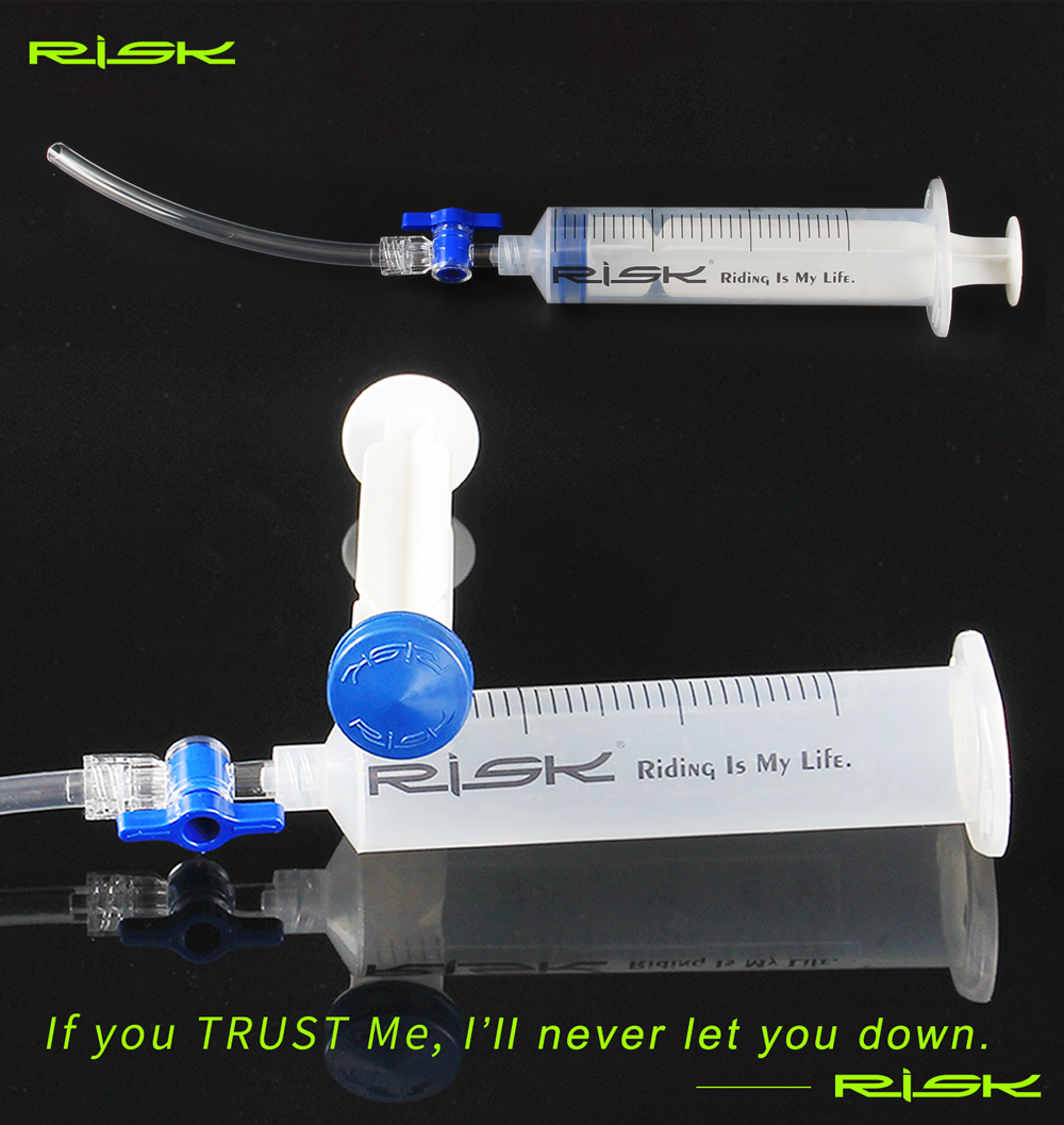 RISK Bicycle Brake Bleed Tool Syringe With on/off MTB Bike Hydraulic ...