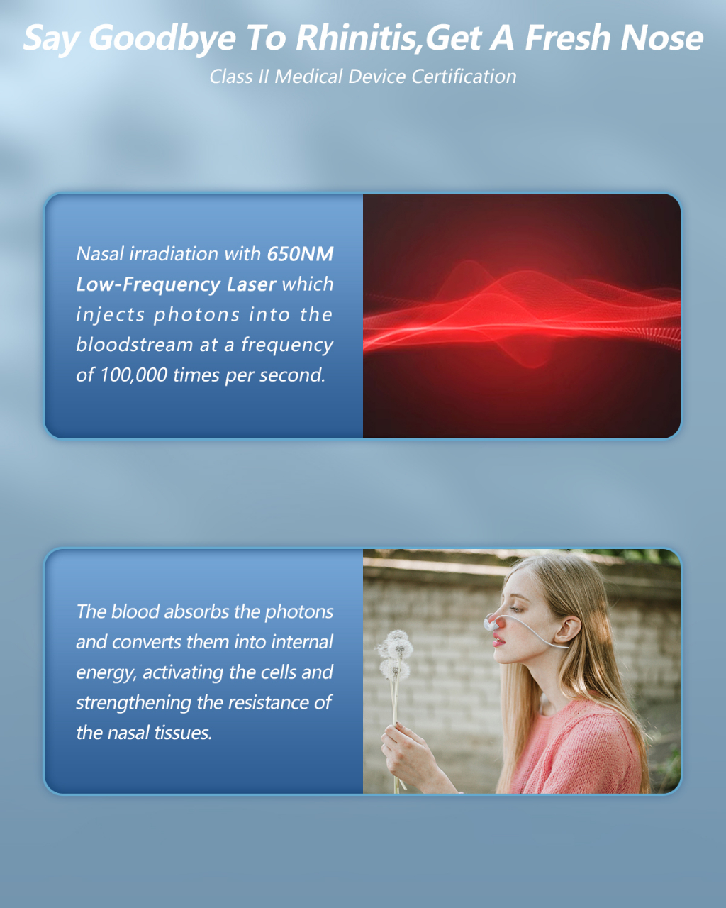 KTS Red Light 650nm Rhinitis Therapy Device Nasal Allergic Rhinitis ...