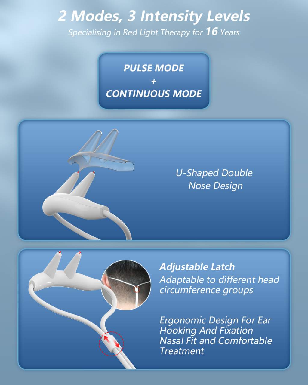 KTS Red Light 650nm Rhinitis Therapy Device Nasal Allergic Rhinitis ...