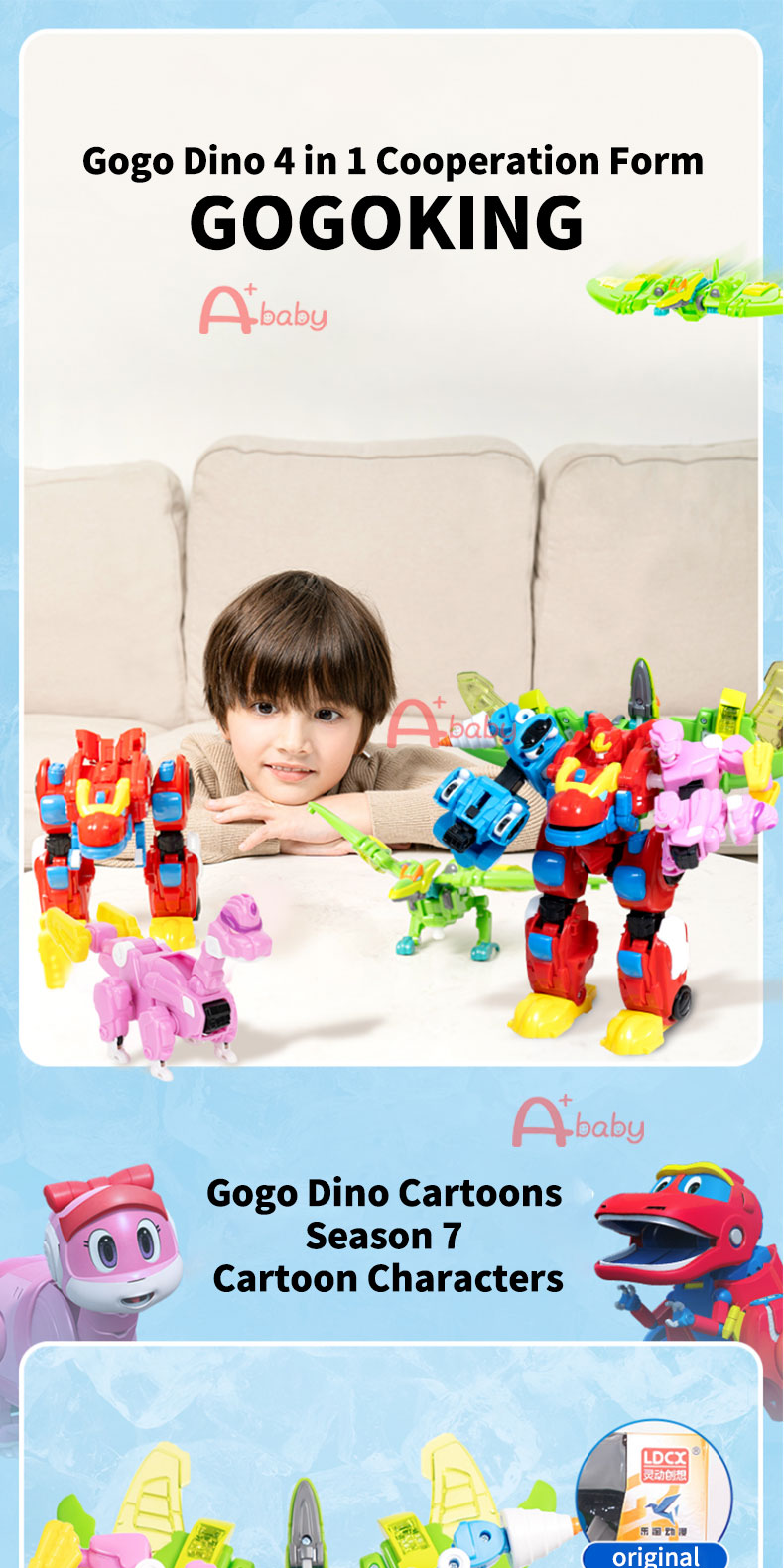 [A+baby] Gogo Dino 4in1 GOGOKING Dinosaur Toys Original Action Figure ...