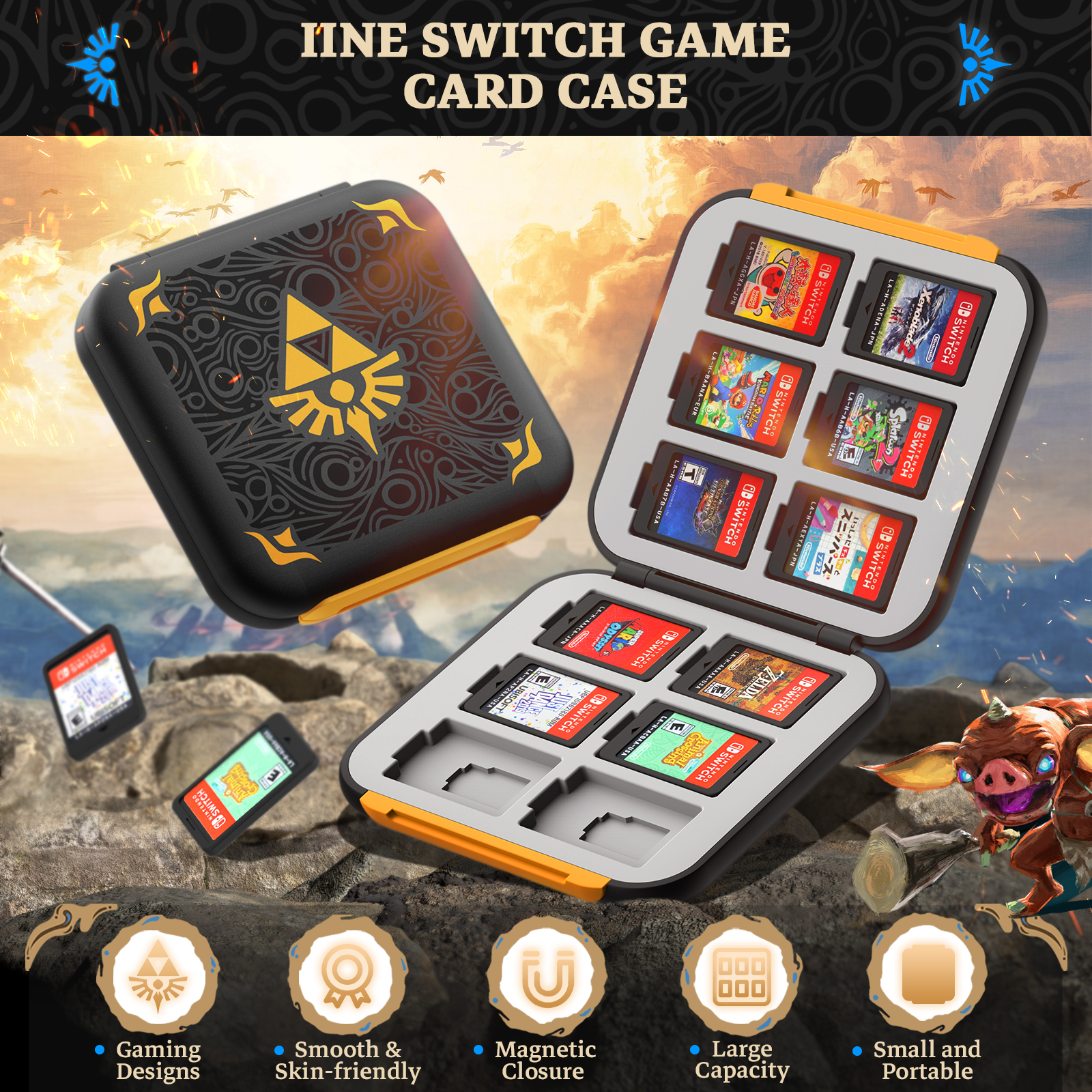IINE Switch Cassette Box 12 Card Case Compatible Nintendo Switch/Lite ...