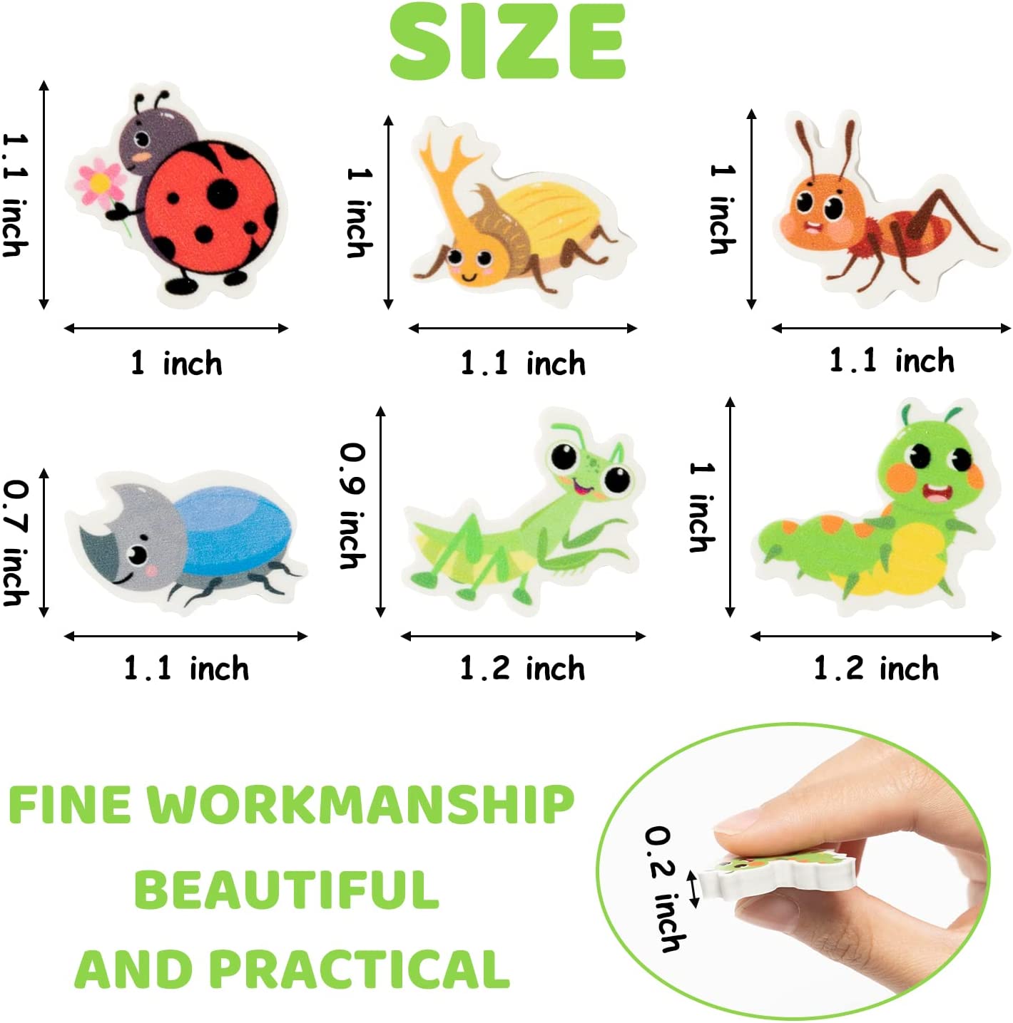 Mini Eraser For Kids Bulk Insects Assorted Novelty Pencil Cute Puzzle ...