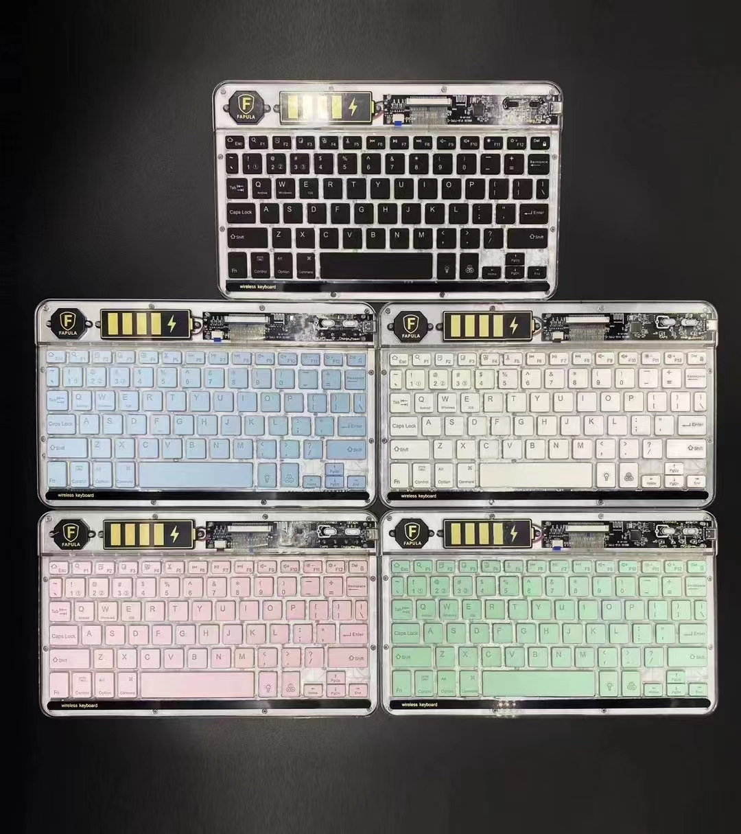 Backlit Wireless keyboard Crystal transparent Keyboard Rechargeable ...